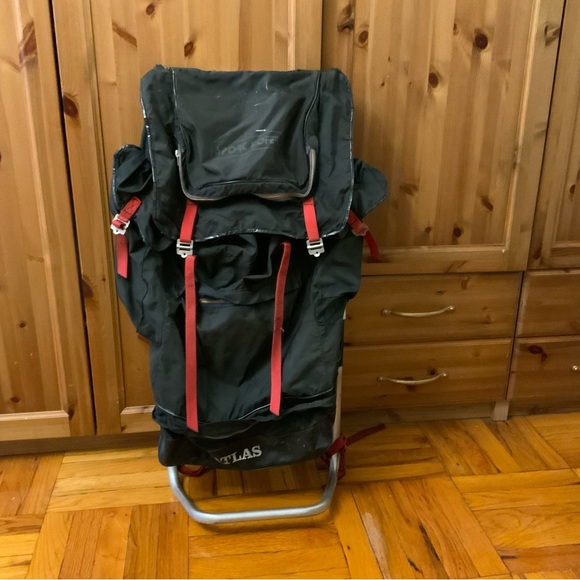 Bags | Vintage External Frame Backpack Black | Poshmark